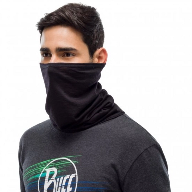 Nekwarmer Buff Lightweight Merino Solid Black | Outdoorsupply